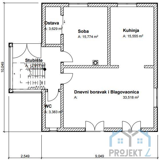 Tipski projekt kuće | Projekt L | Projektiranje | Gotovi Projekti kuća